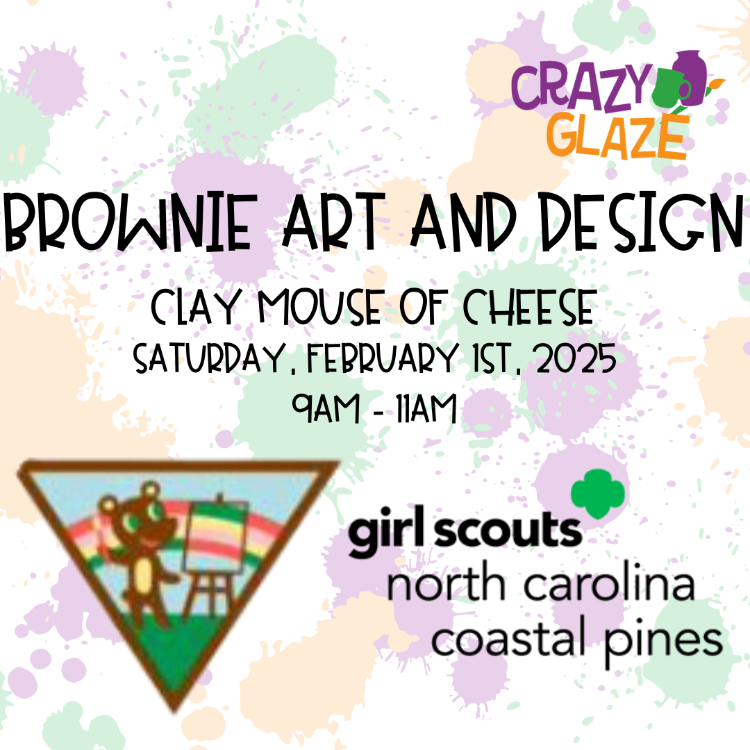 GS-NCCP Brownie Art and Design Badge Feb 1, 2025 | Crazy Glaze Studio & Art Education Center LLC